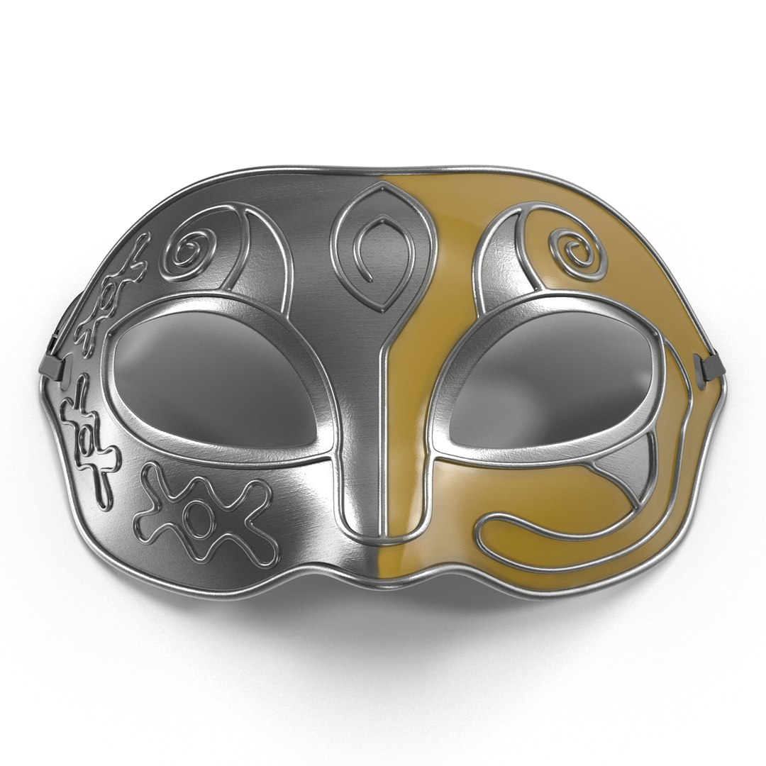Masquerade Mask Yellow 3d Model