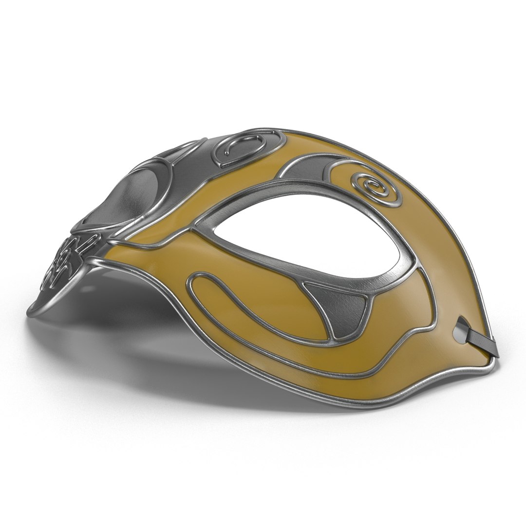 masquerade mask yellow 3d model
