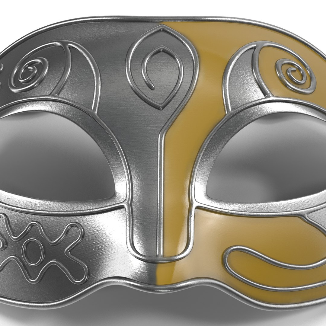 masquerade mask yellow 3d model
