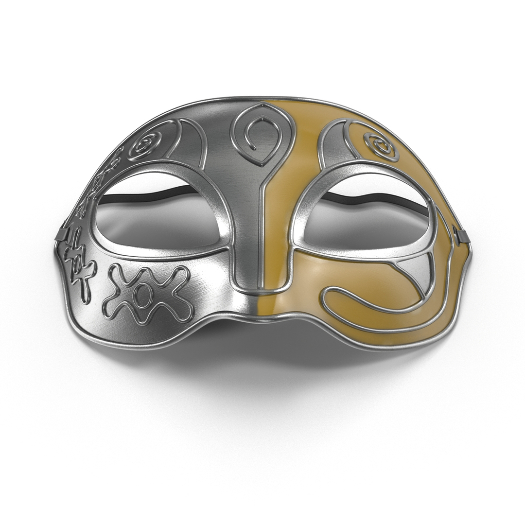 Masquerade Mask Yellow 3d Model