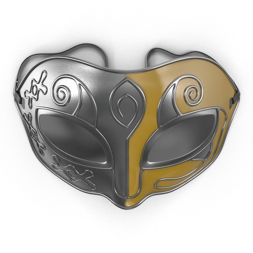 masquerade mask yellow 3d model
