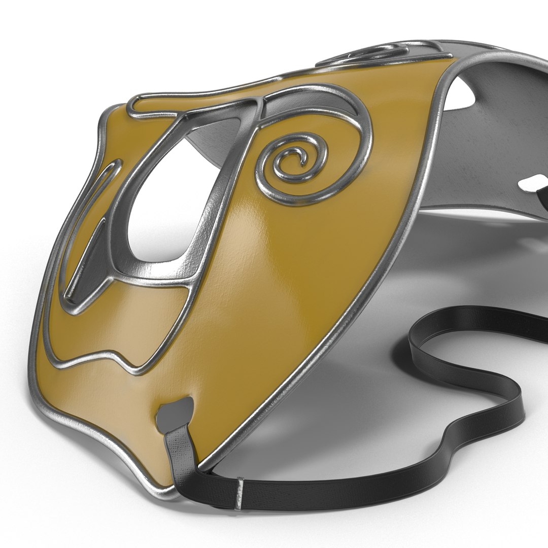 masquerade mask yellow 3d model