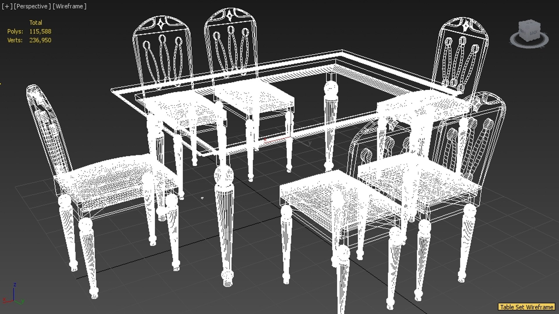 table chair set 3d model
