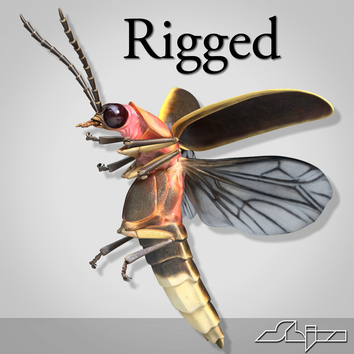 firefly bug rigged bones max