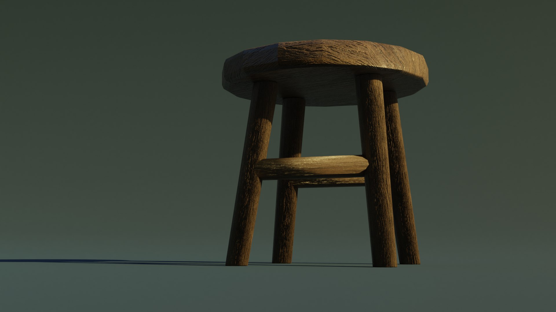 Simple wooden stool model - TurboSquid 1713215