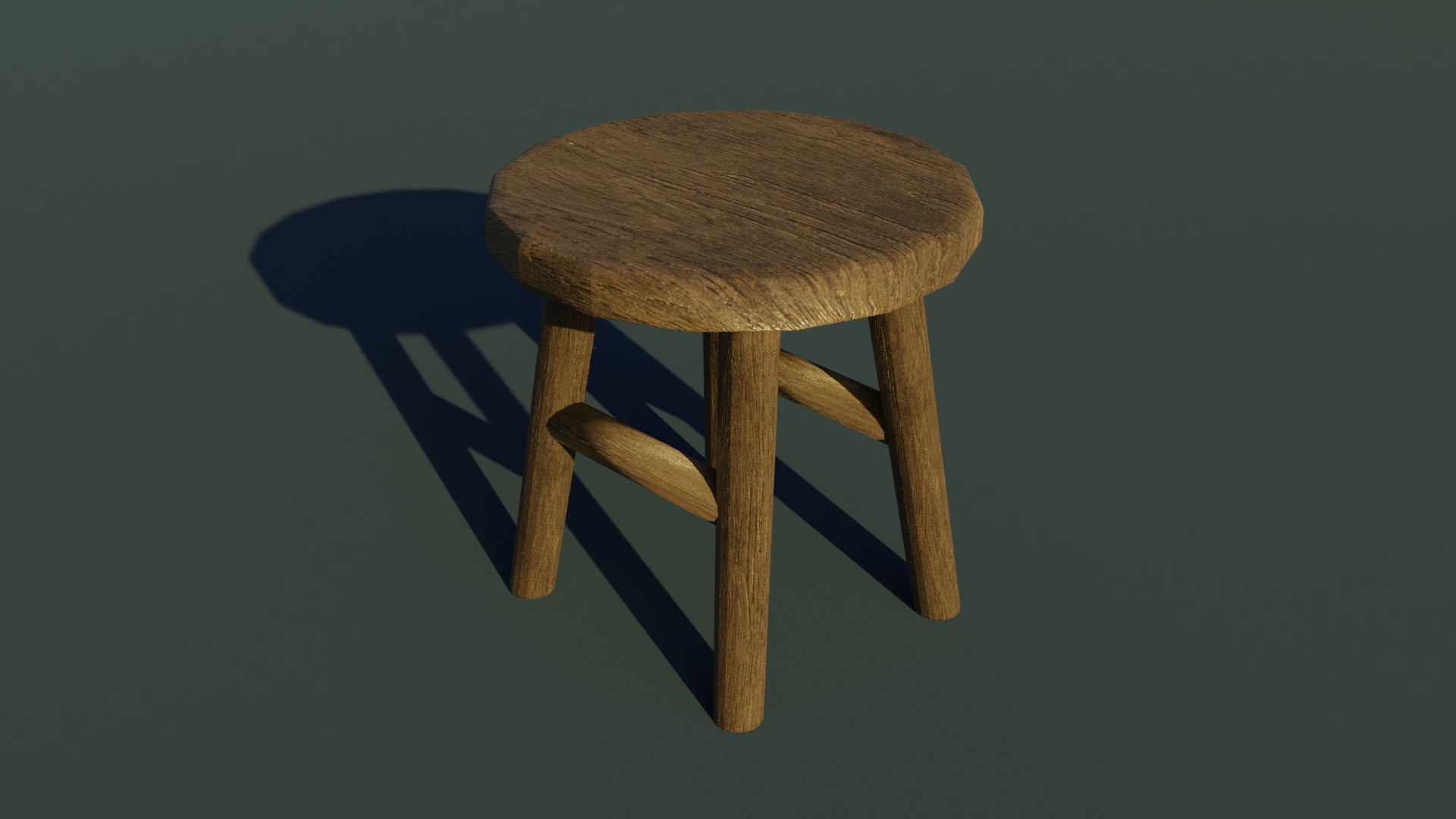 Simple wooden stool model - TurboSquid 1713215
