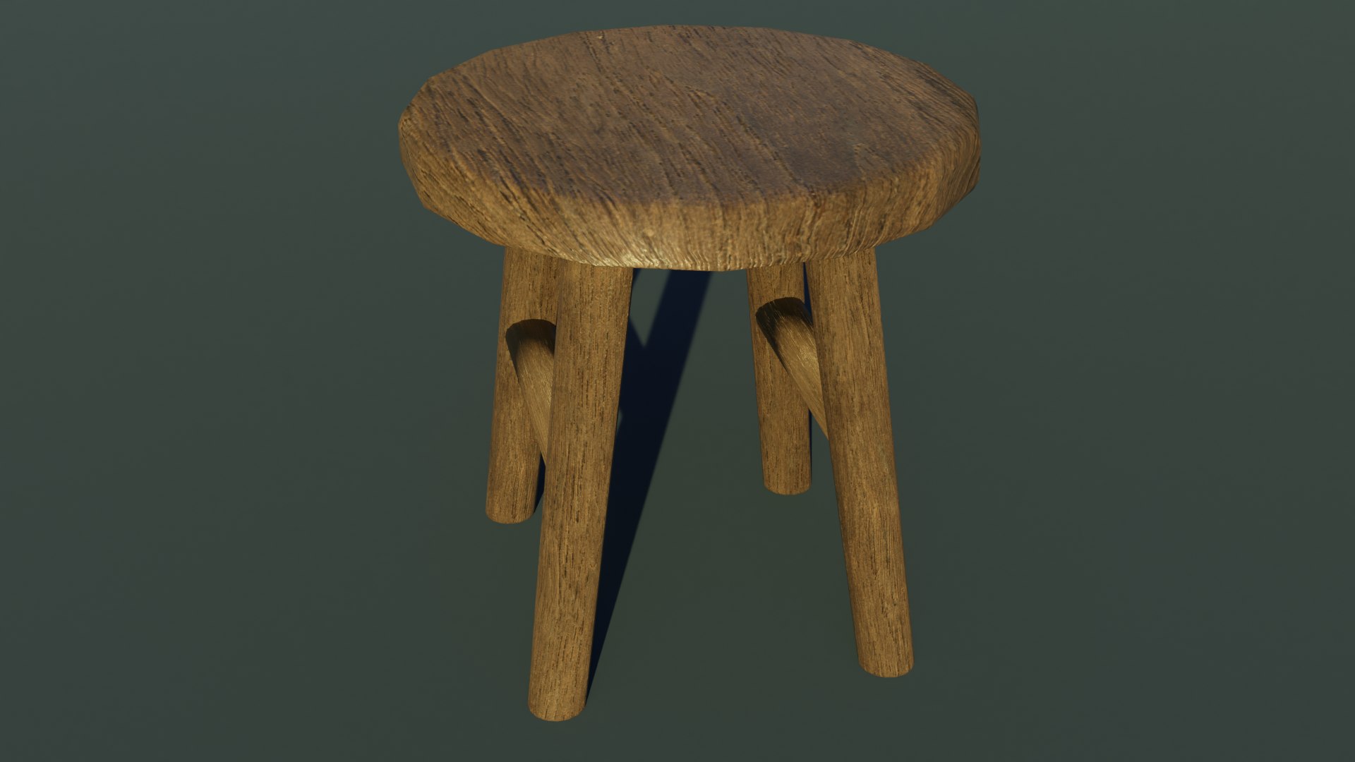 Simple wooden stool model - TurboSquid 1713215