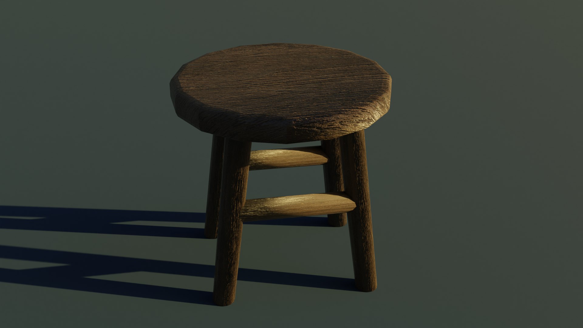Simple wooden stool model - TurboSquid 1713215