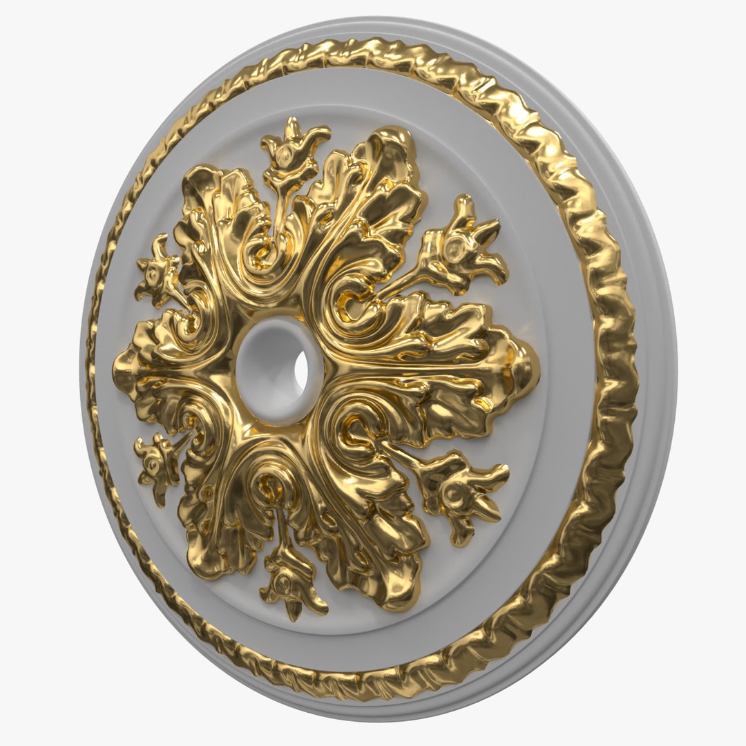 3D Ceiling Sockets Gypsum Plaster DR51 model - TurboSquid 2030553