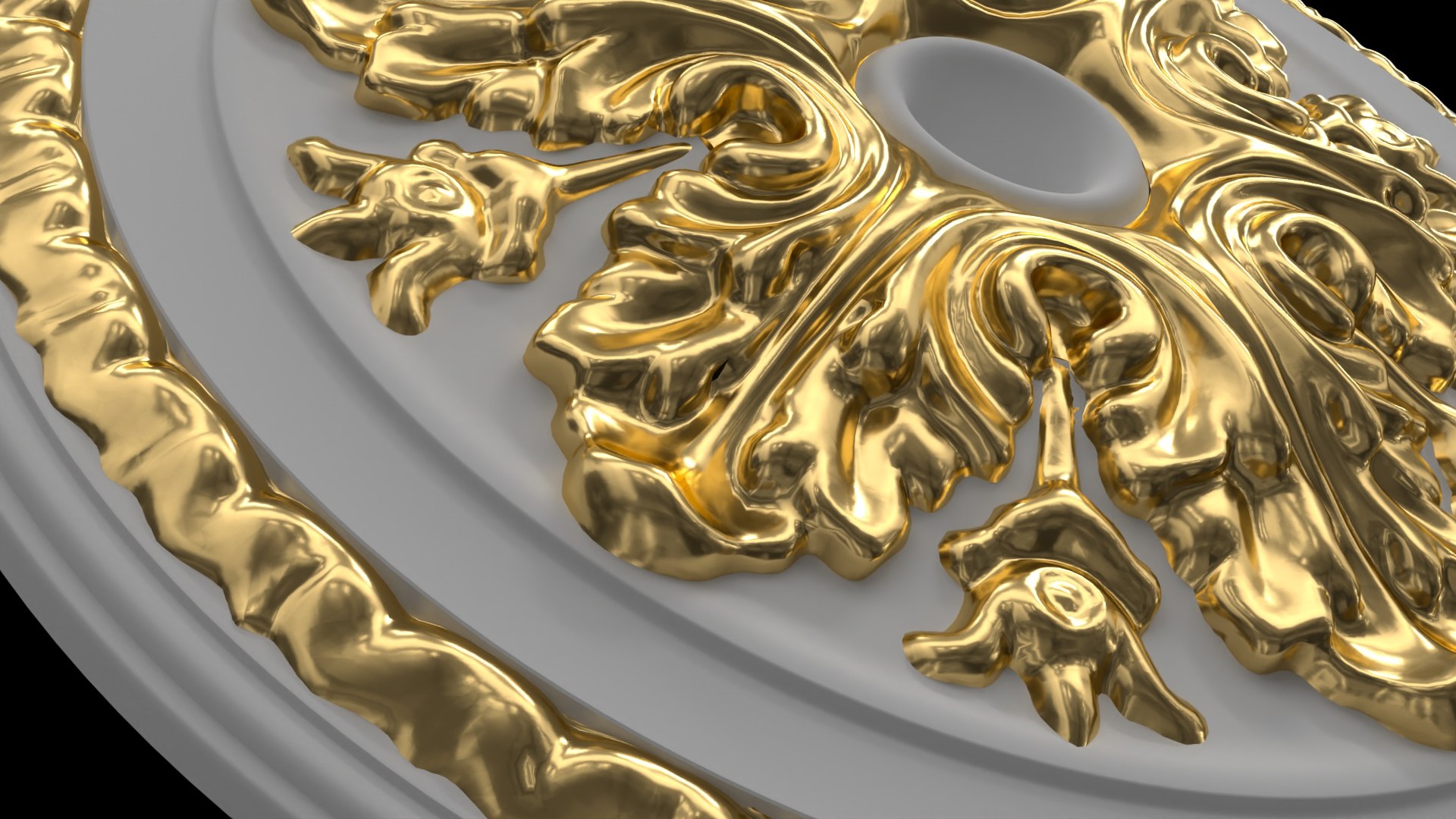 3D Ceiling Sockets Gypsum Plaster DR51 model - TurboSquid 2030553