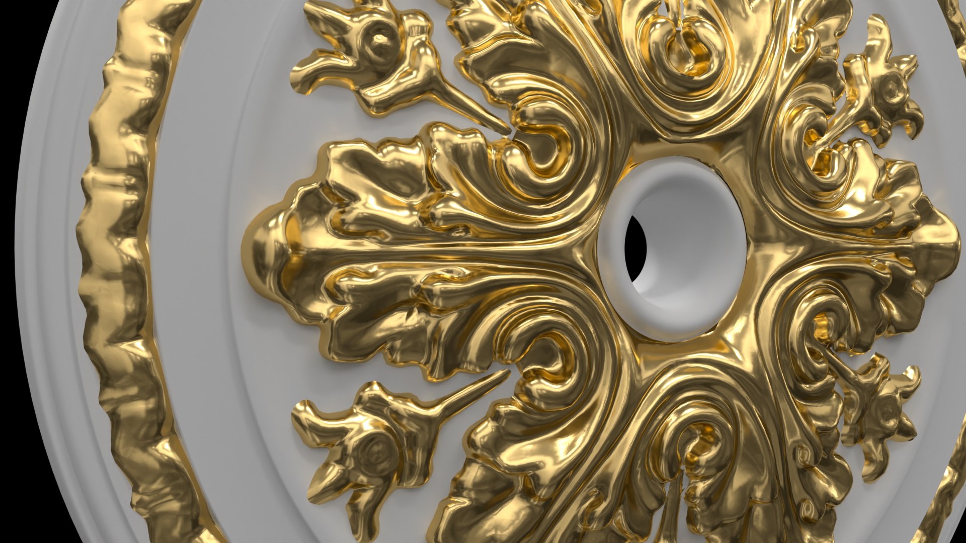 3D Ceiling Sockets Gypsum Plaster DR51 model - TurboSquid 2030553