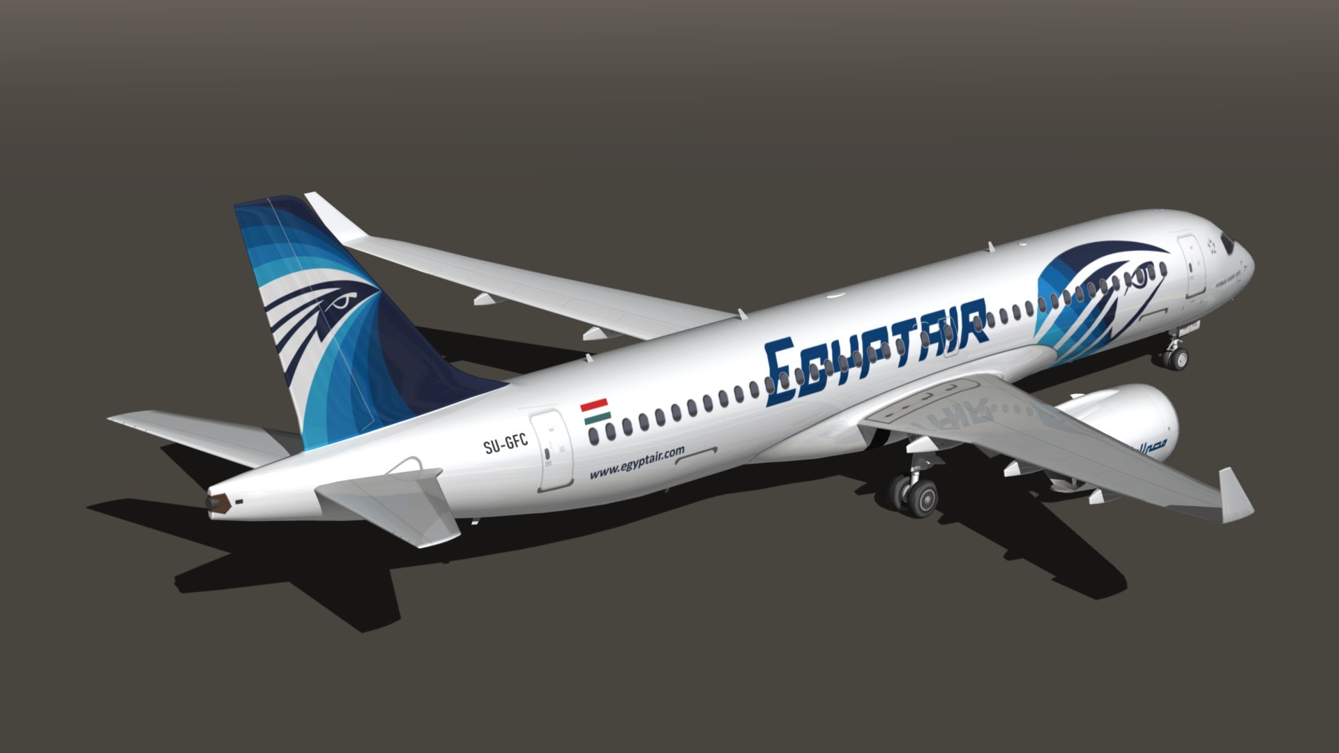 3D Airbus A220 300 EgyptAir Model - TurboSquid 1775197