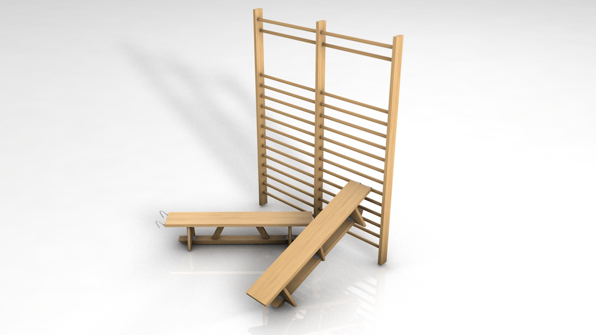 3D gymnastic swedish wall bars model - TurboSquid 1378452