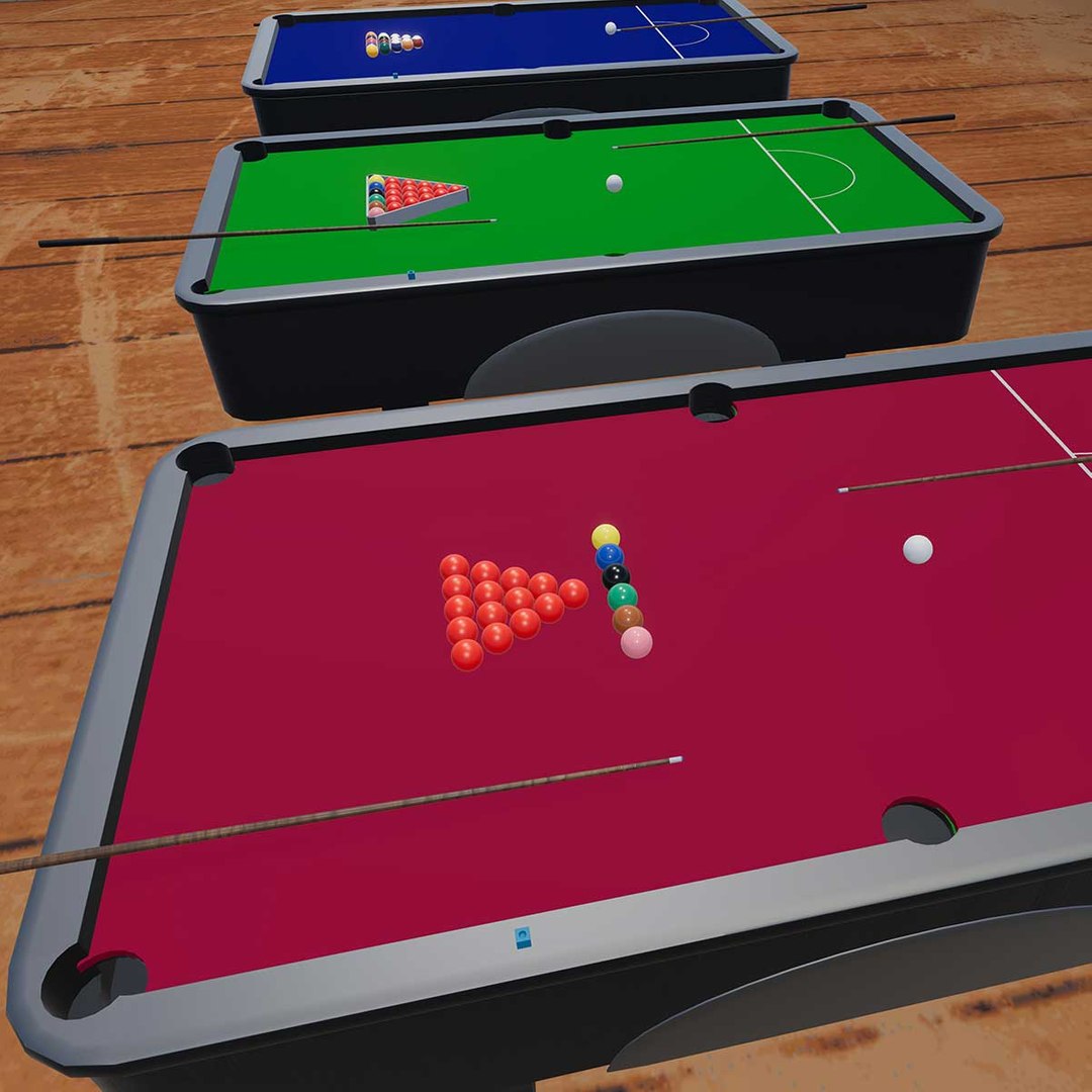 Snooker Table Cue And Balls Kit Complete 3D Kit 3D Model - TurboSquid ...