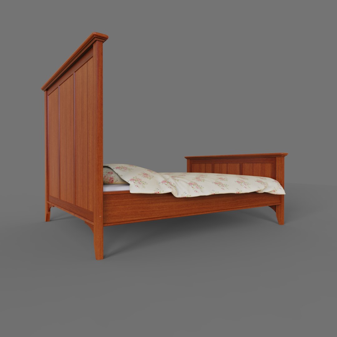 Bed Traditional Style Wood DIY 3D Model - TurboSquid 2128418