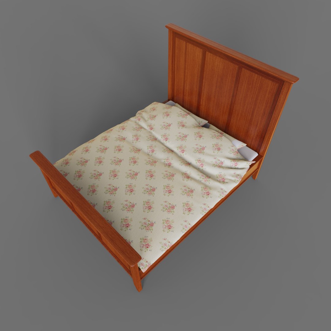 Bed Traditional Style Wood DIY 3D Model - TurboSquid 2128418