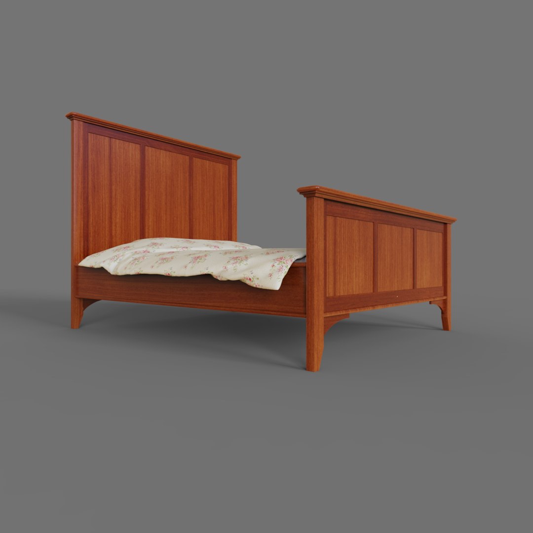 Bed Traditional Style Wood DIY 3D Model - TurboSquid 2128418