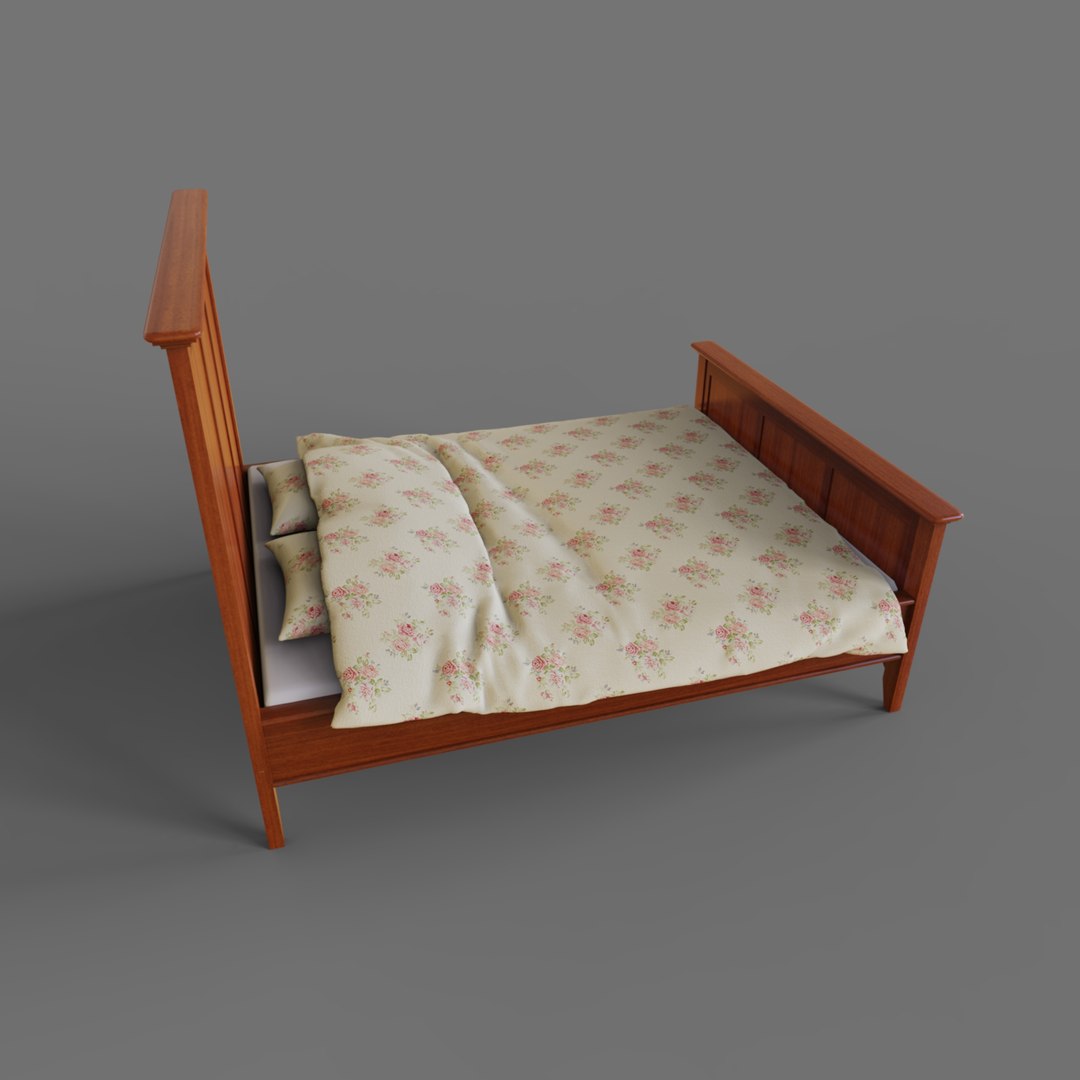 Bed Traditional Style Wood DIY 3D Model - TurboSquid 2128418