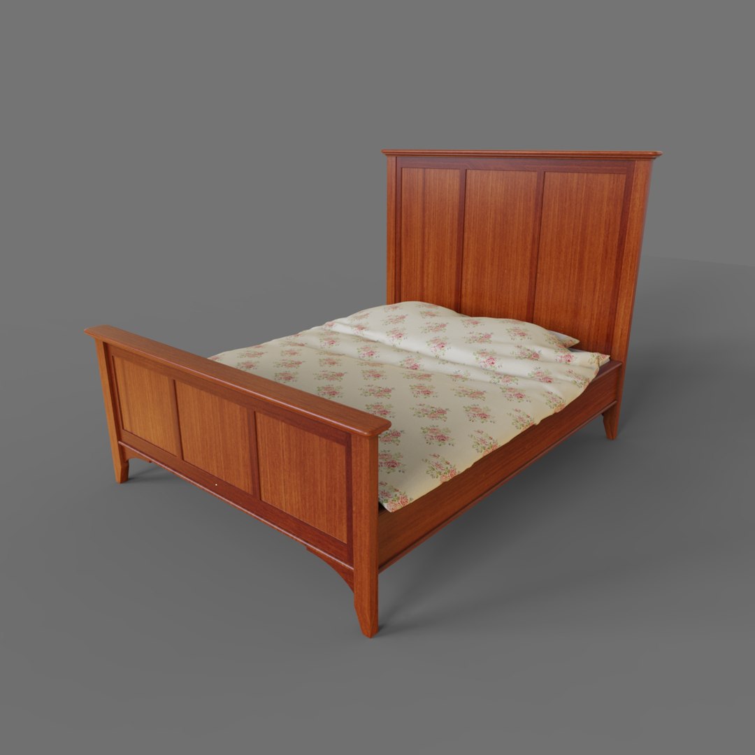 Bed Traditional Style Wood DIY 3D Model - TurboSquid 2128418