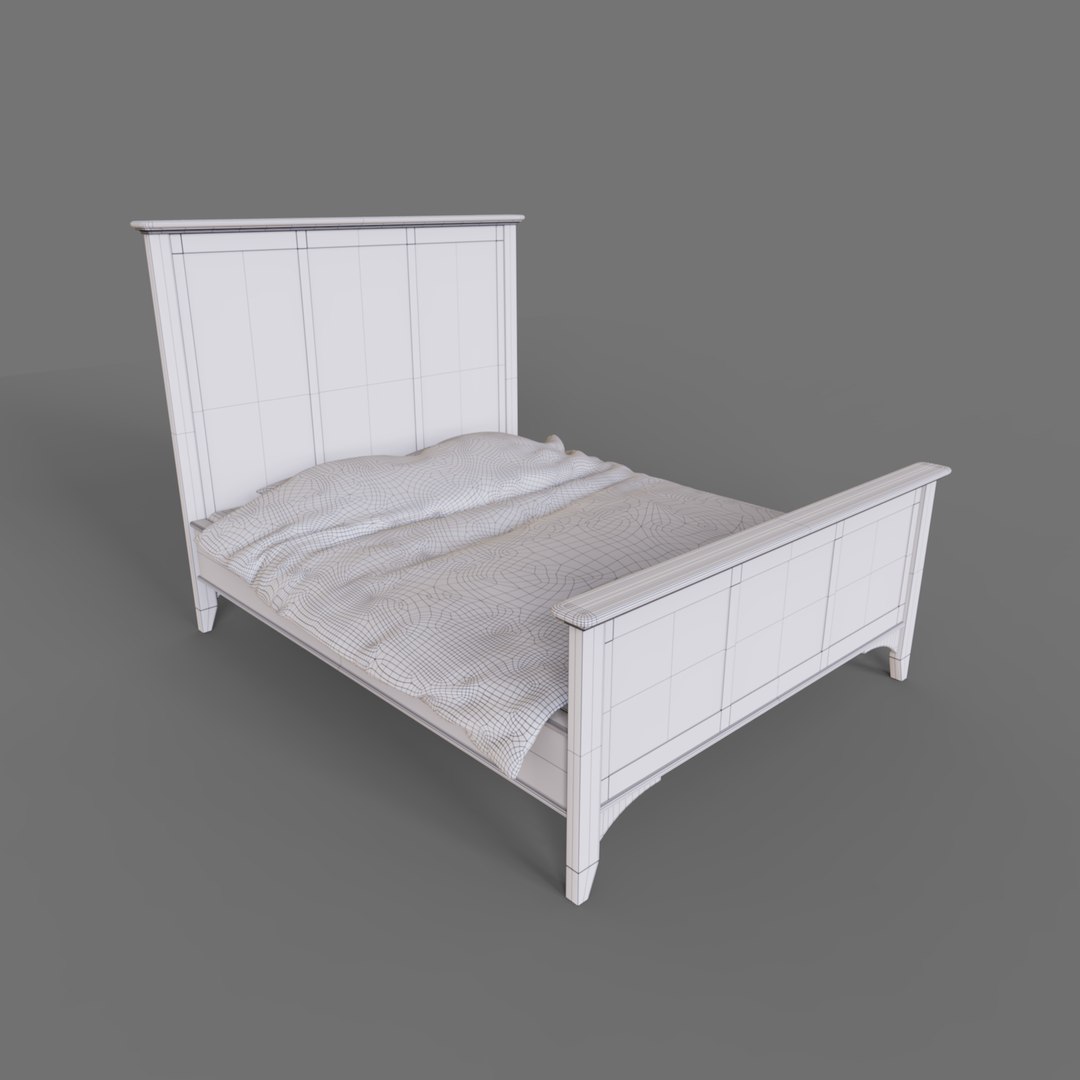 Bed Traditional Style Wood DIY 3D Model - TurboSquid 2128418