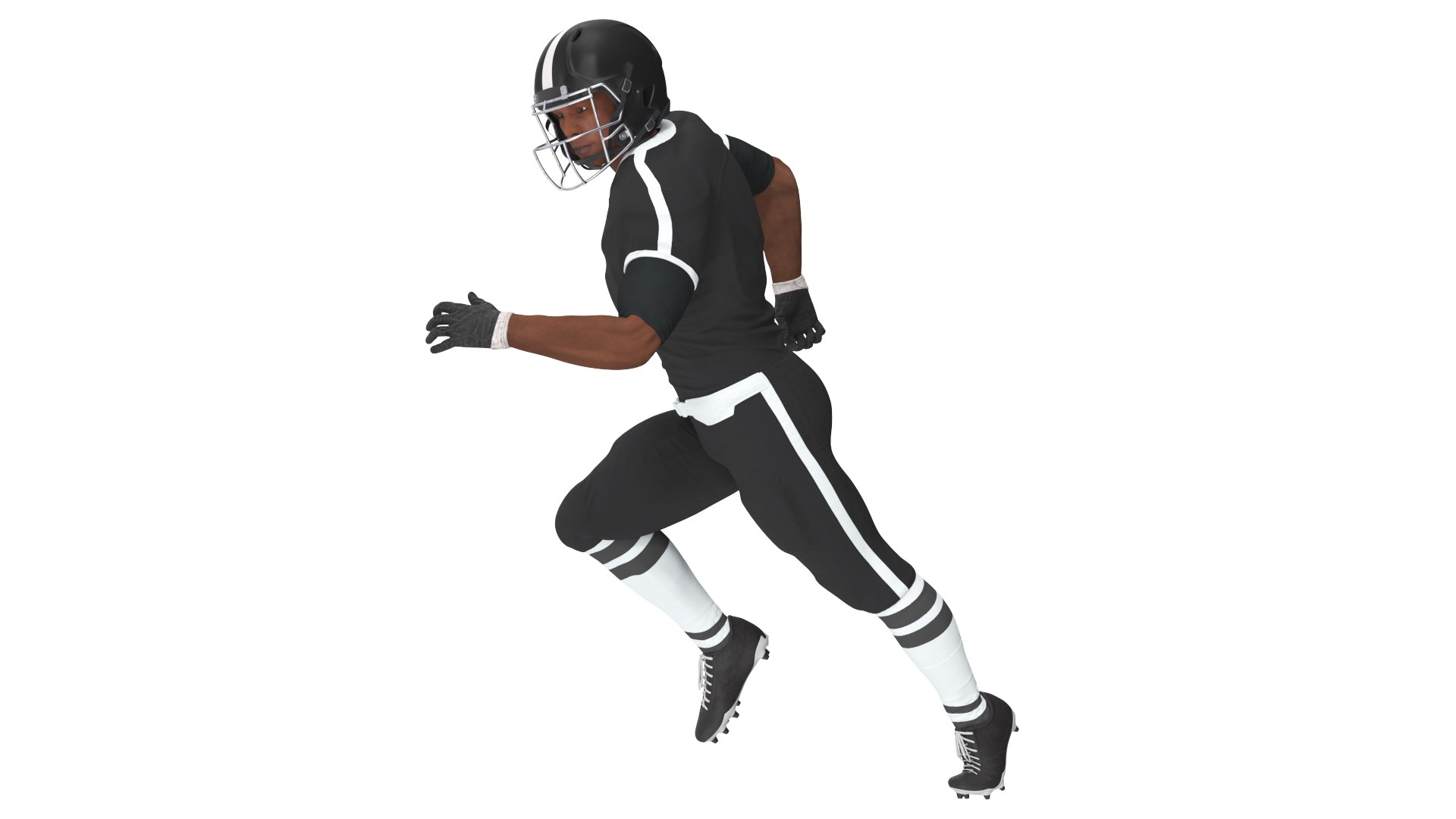 Black Uniform Black Man Football Player Rigged 3D model - TurboSquid ...