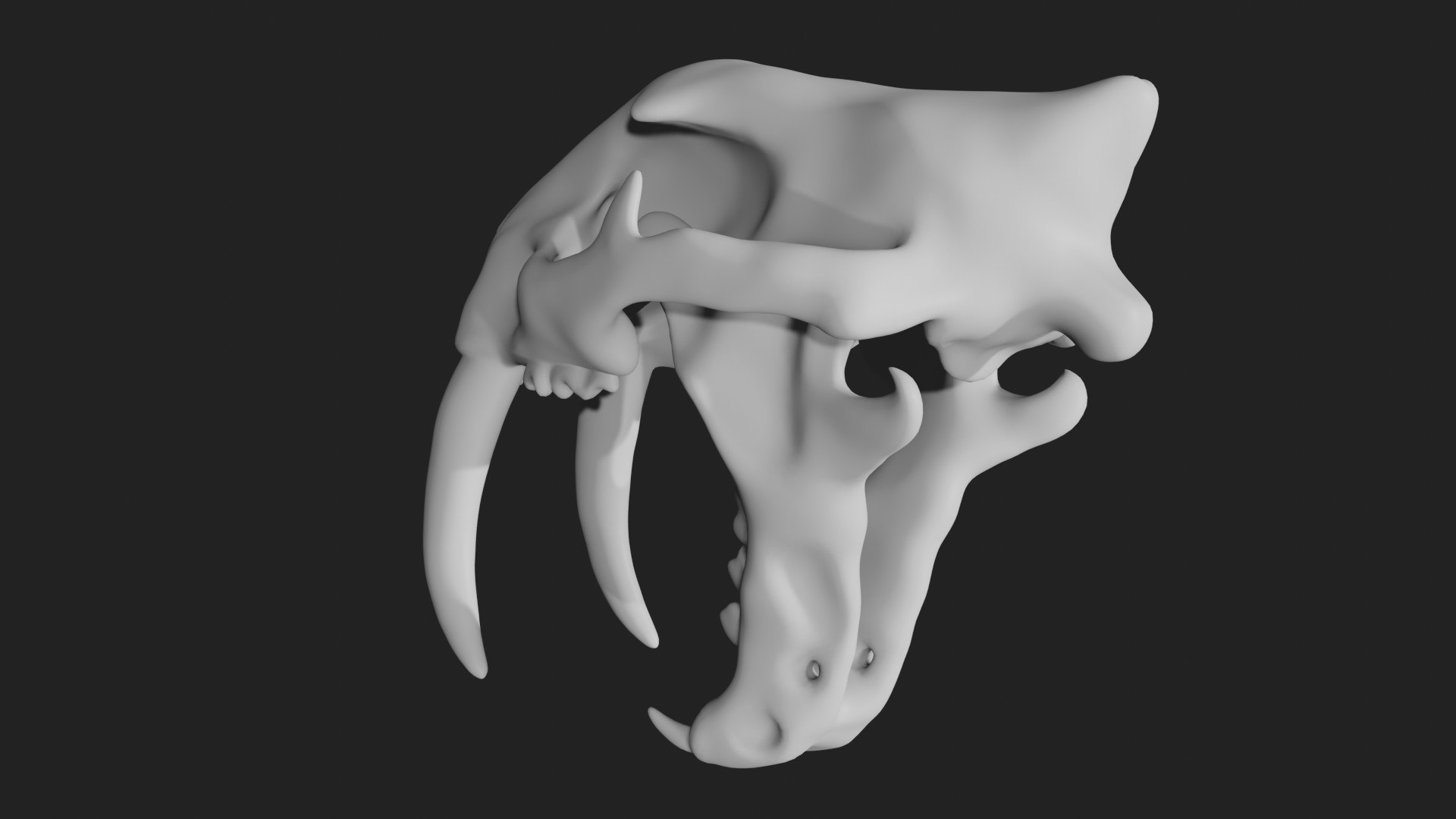 3D Model Sabertooth Smilodon Tiger Skull - TurboSquid 1776196