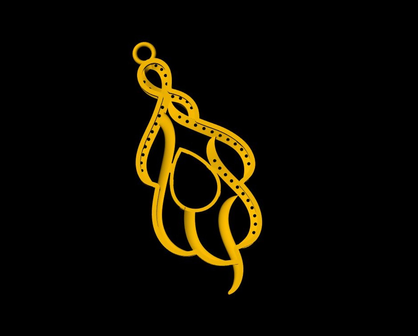 Fancy Gold Pendant - 0118 3D Model - TurboSquid 2439870