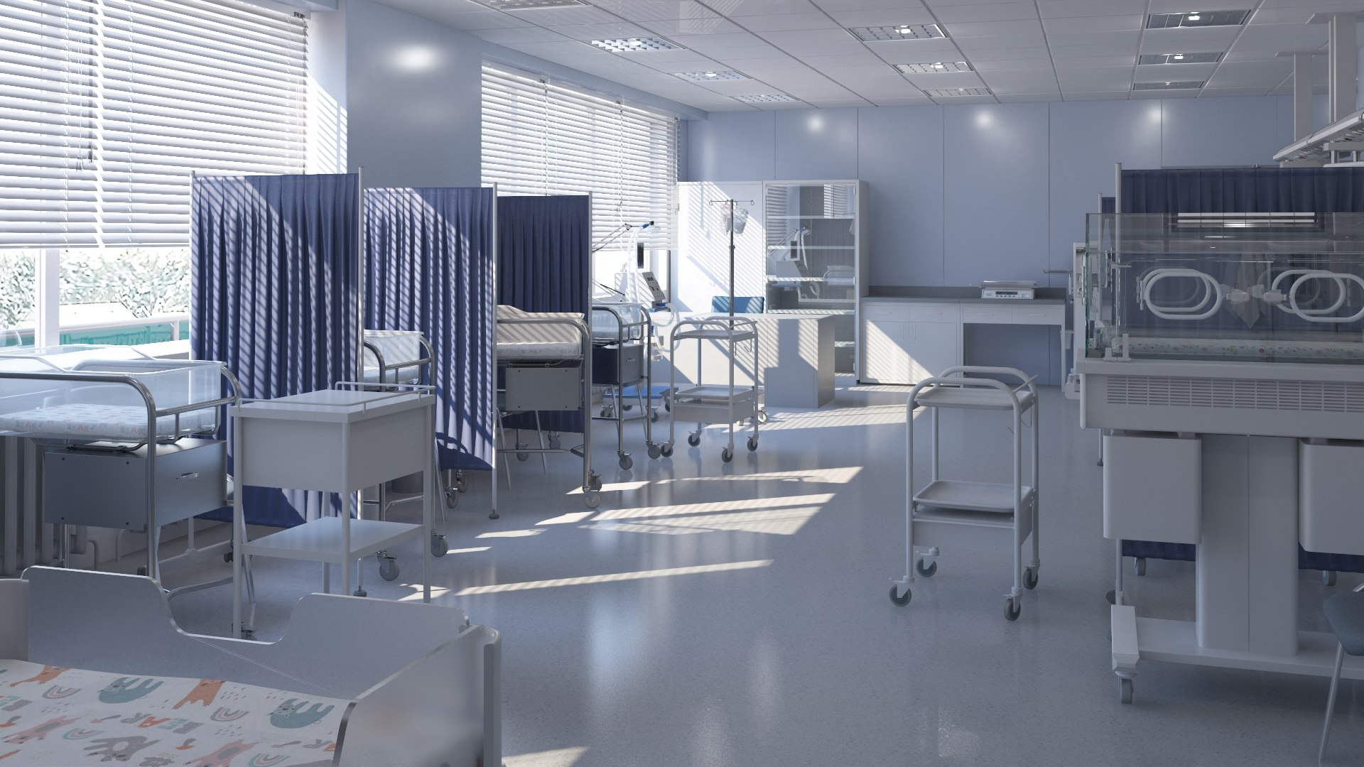 3D Hospital Baby Ward Room 1 Model - TurboSquid 2013159