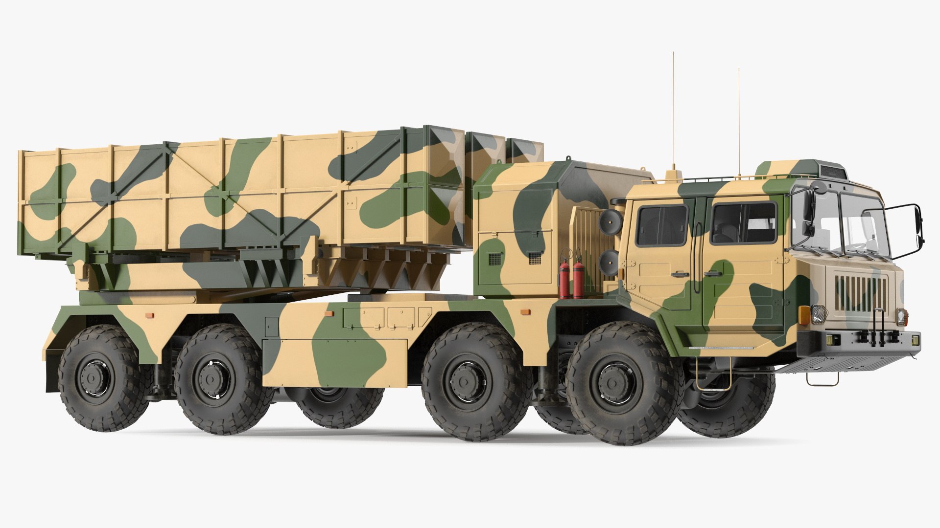 Chinese MLRS WS-2D Sand Camouflage Rigged 3D model - TurboSquid 2131619