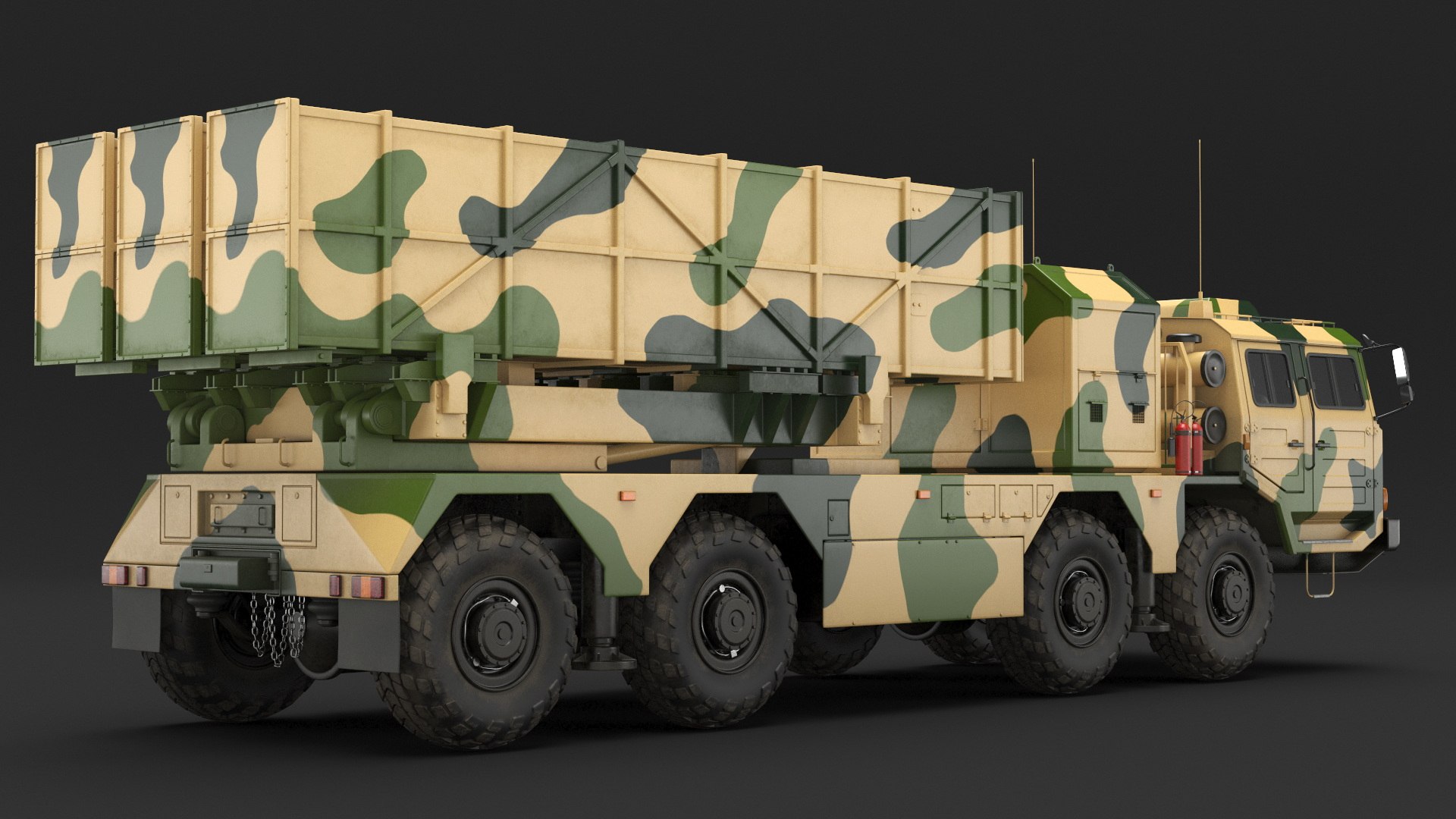 Chinese MLRS WS-2D Sand Camouflage Rigged 3D model - TurboSquid 2131619