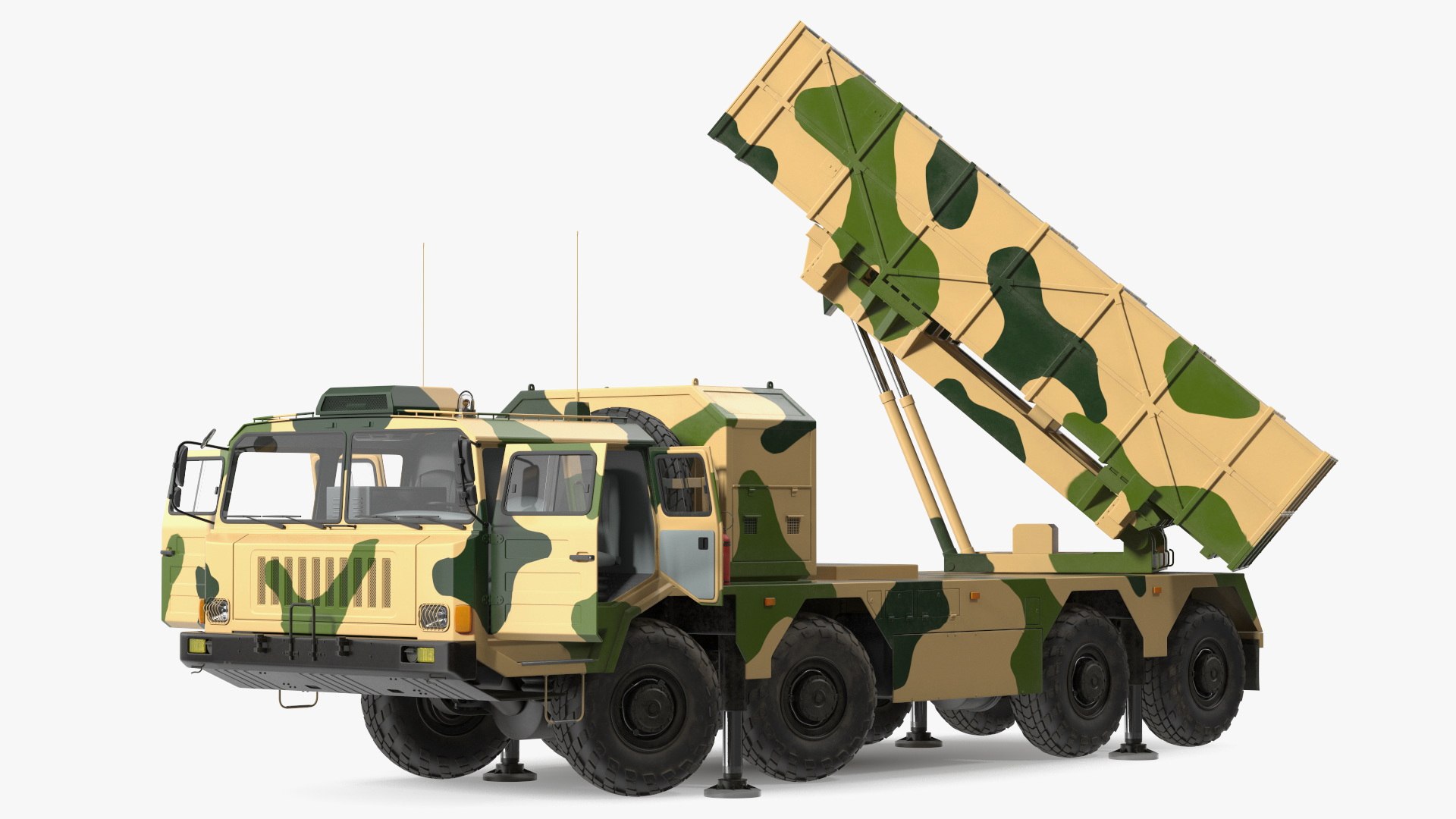 Chinese MLRS WS-2D Sand Camouflage Rigged 3D model - TurboSquid 2131619