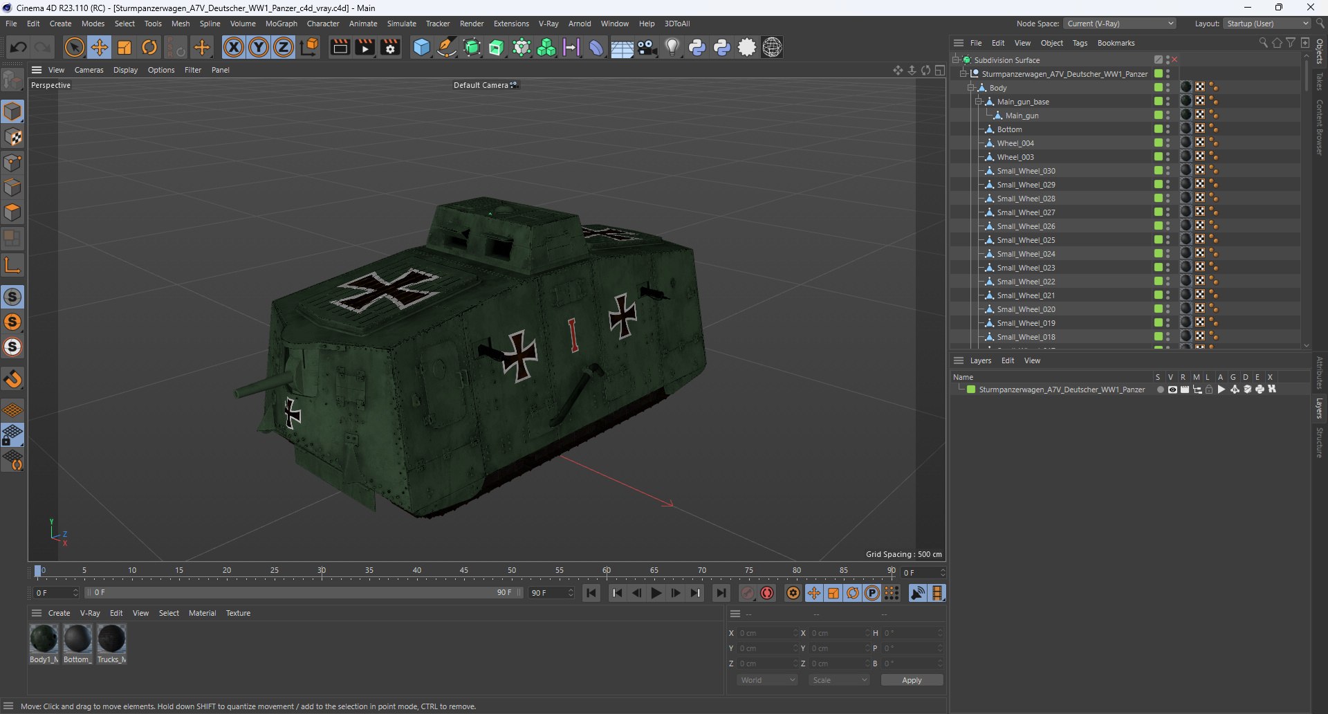 Sturmpanzerwagen A7V Deutscher WW1 Panzer 3D - TurboSquid 2292318