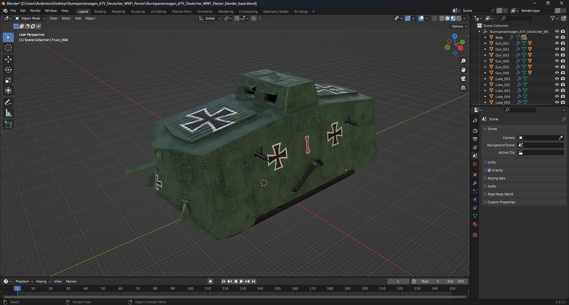 Sturmpanzerwagen A7V Deutscher WW1 Panzer 3D - TurboSquid 2292318