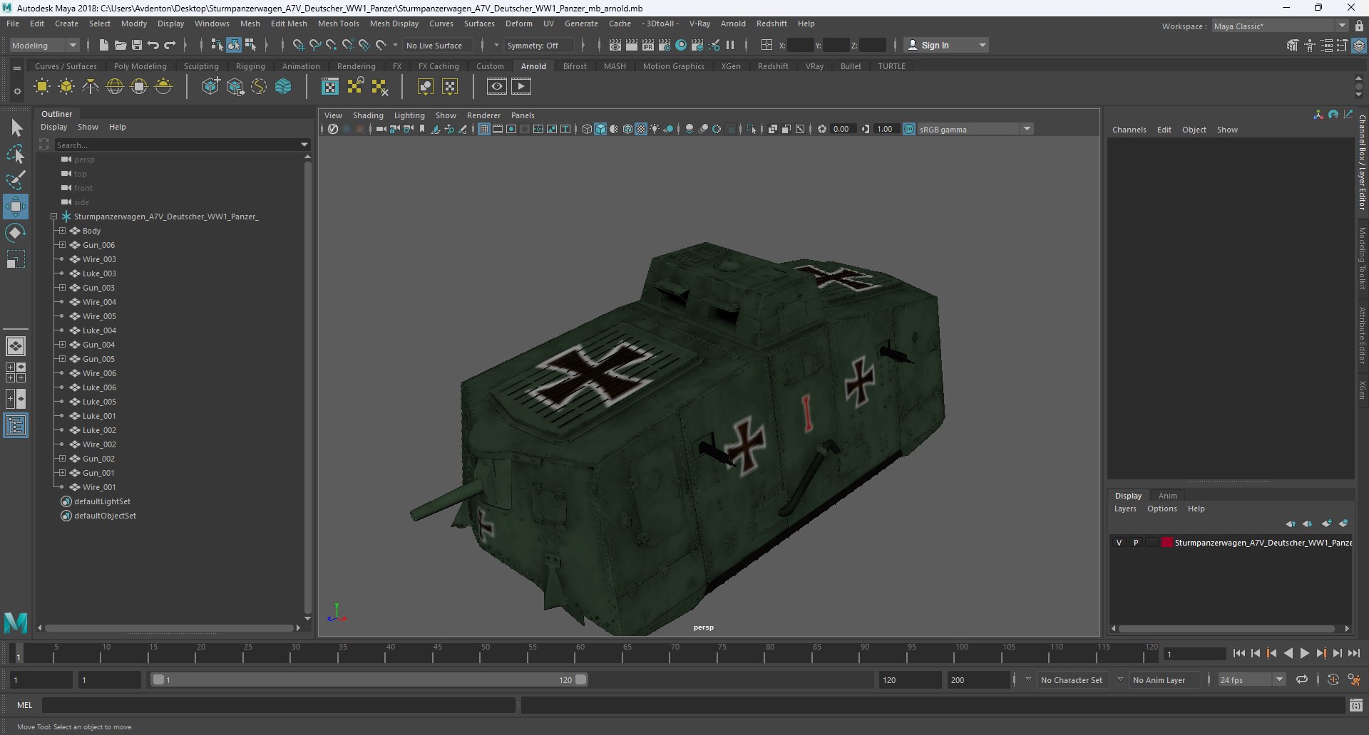 Sturmpanzerwagen A7V Deutscher WW1 Panzer 3D - TurboSquid 2292318