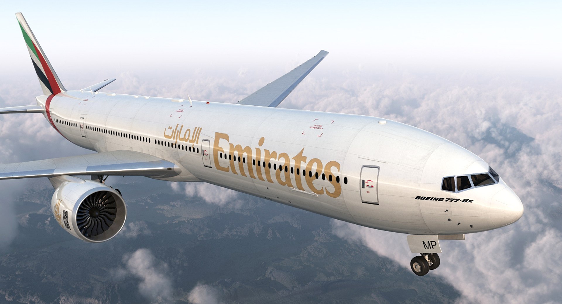 3d Model Boeing Emirates Airlines