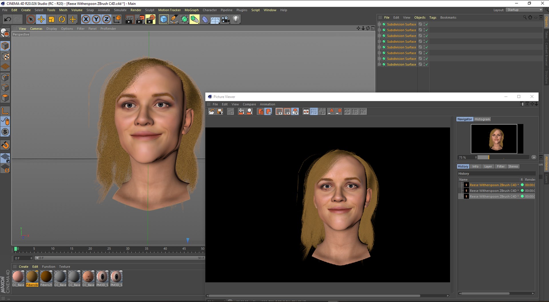Reese Witherspoon ZBrush 3D Model Only The Head Model - TurboSquid 1987516