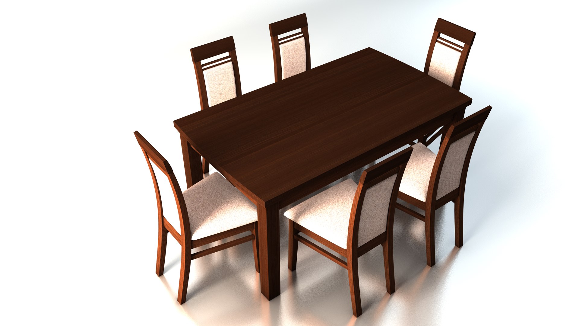 3d dining table chairs model