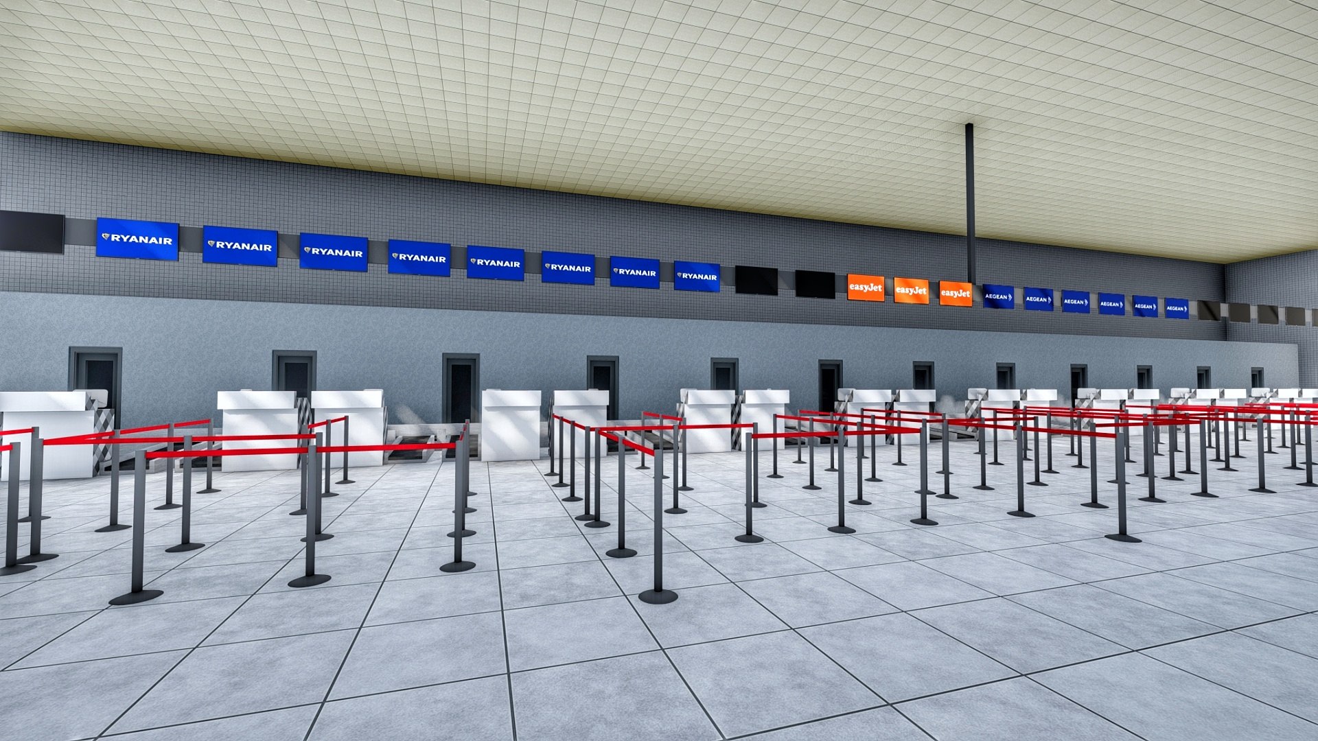 International Airport with Interior and Landscape 3D model - TurboSquid ...