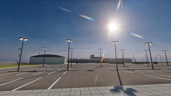modelo 3d Aeropuerto Internacional con Interior y Paisaje - TurboSquid ...