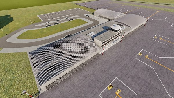 modelo 3d Aeropuerto Internacional con Interior y Paisaje - TurboSquid ...