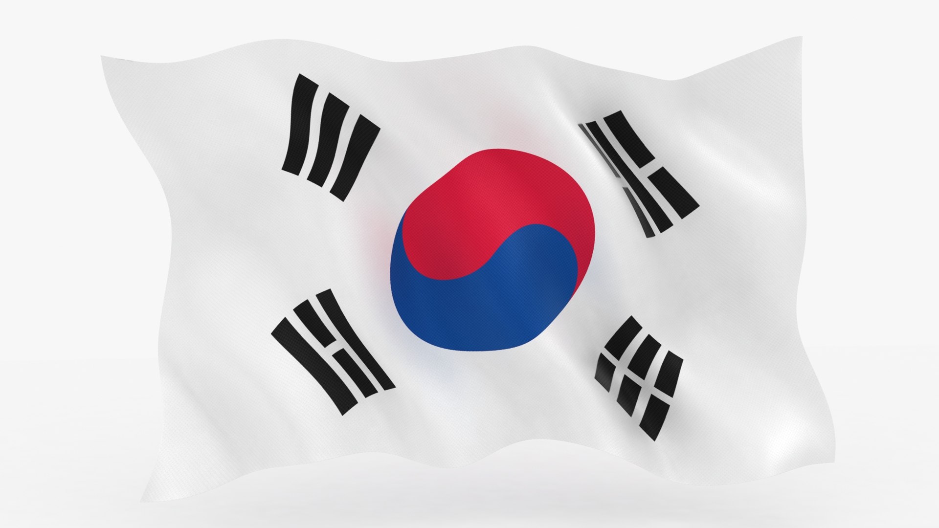 3D South Korea Flag Animation - TurboSquid 1613236