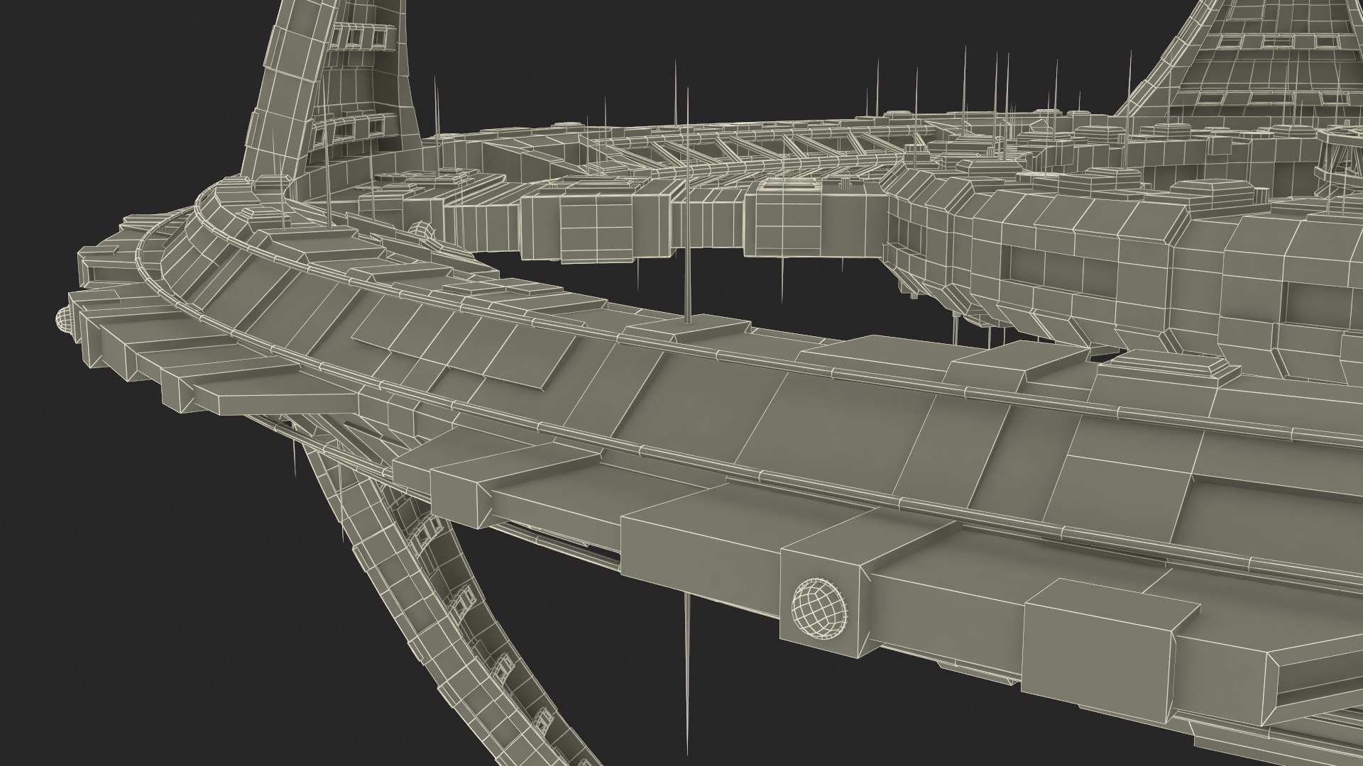 3D Futuristic Space Station Model - TurboSquid 2212170
