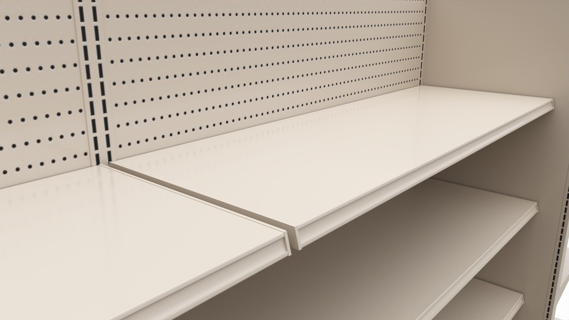 Store Shelving Double Sided Unit With End Cap Unit 3D Model ...