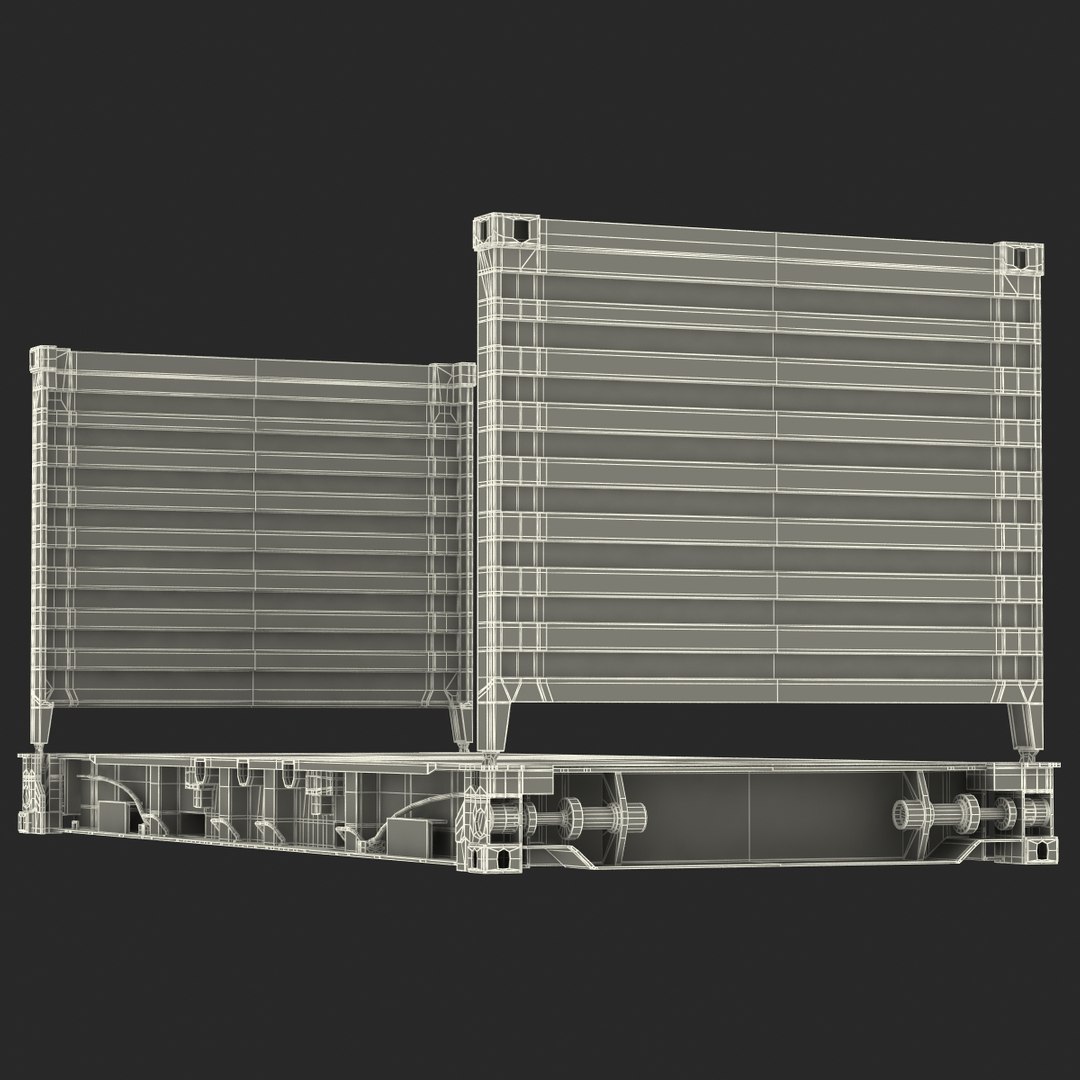 Flat Rack Collapsible Container 3d Max