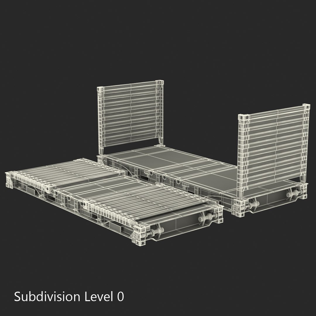 flat rack collapsible container 3d max