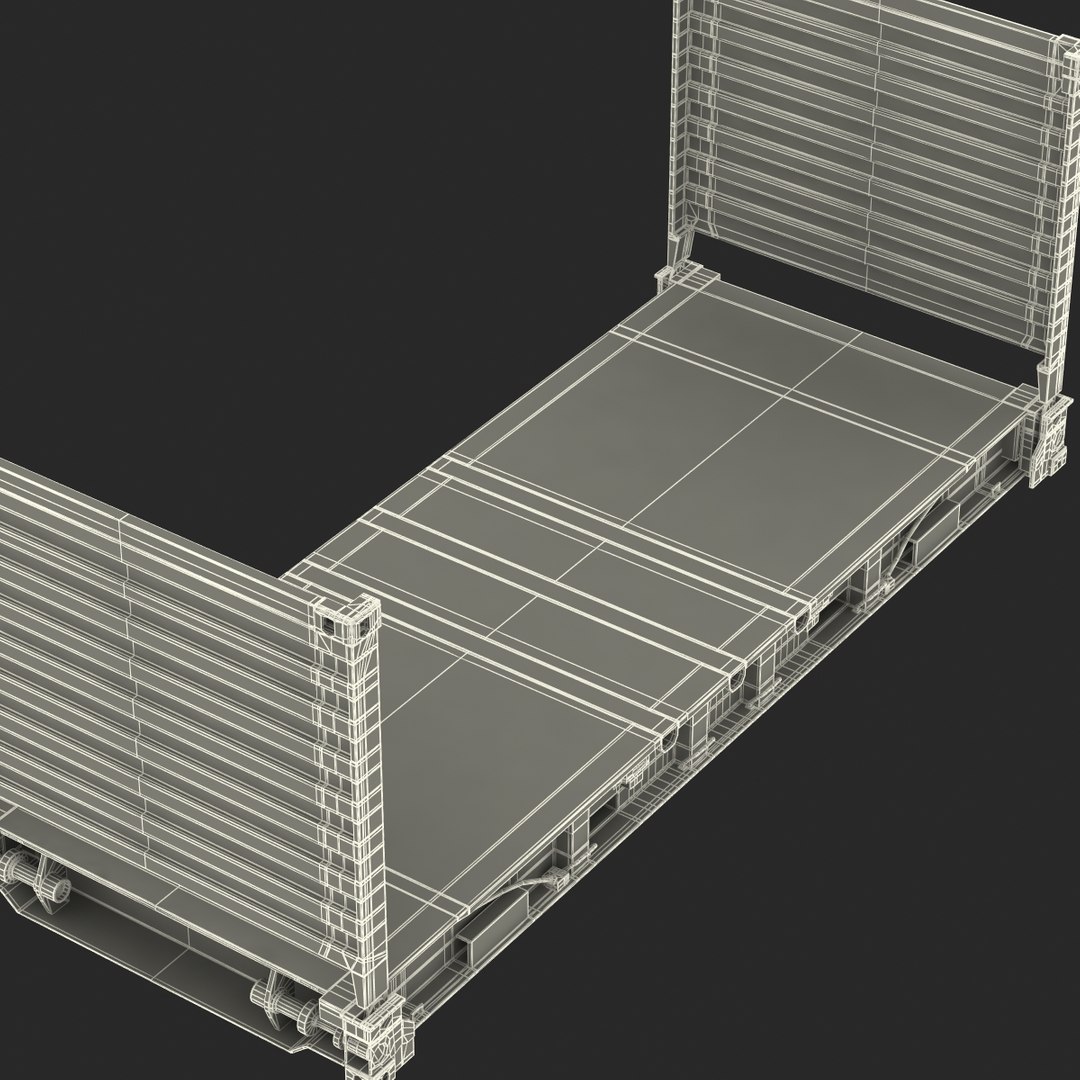 Flat Rack Collapsible Container 3d Max
