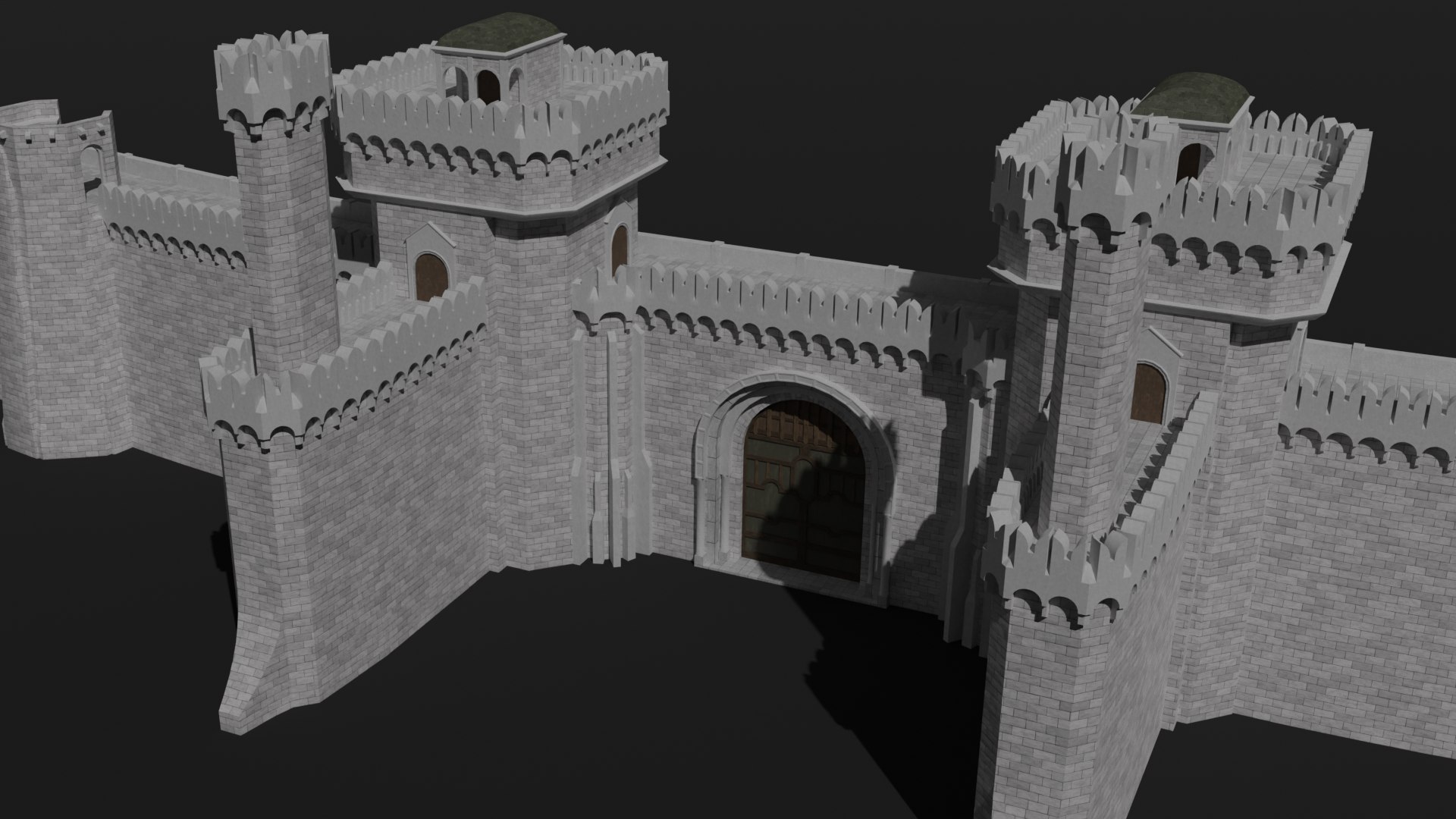 3D Modular castle walls - 17 pieces with 1 trim sheet texture Low-poly ...