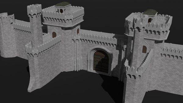 castle wall 3d model