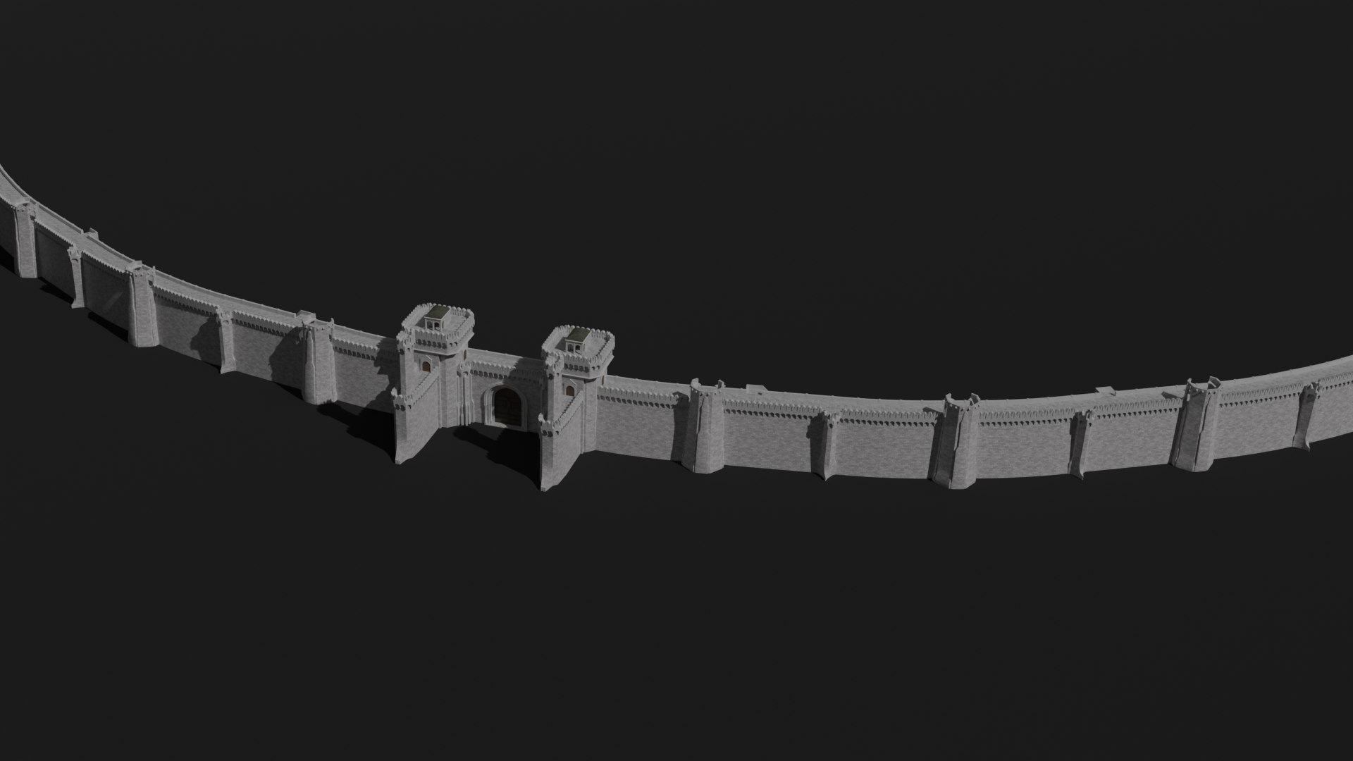 3D Modular castle walls - 17 pieces with 1 trim sheet texture Low-poly ...