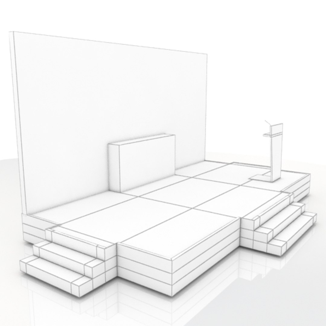 Stage Rostrum Backdrop 3D Model - TurboSquid 1319607